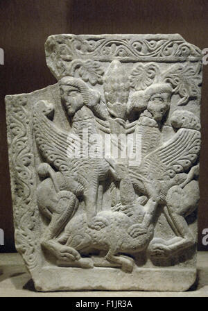 Byzantine art. Tree of life between two lions. Relief. 12th century ...