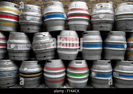 Metal Beer Barrels In The Yard of Harveys Brewery Lewes East Sussex ...