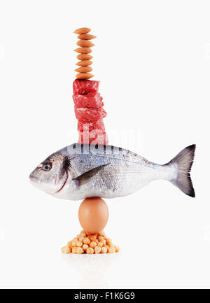 Close up shot of stacked meat roasting to be used in preparation of ...