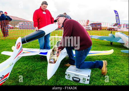 Enthusiasts preparing to fly large model aircraft at Strathaven ...