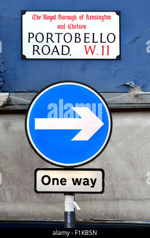 Street sign on Portobello Road, London, England, United Kingdom Stock ...
