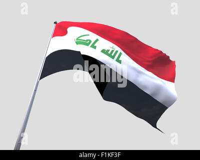 Iraq flying flag isolate on white background Stock Photo - Alamy
