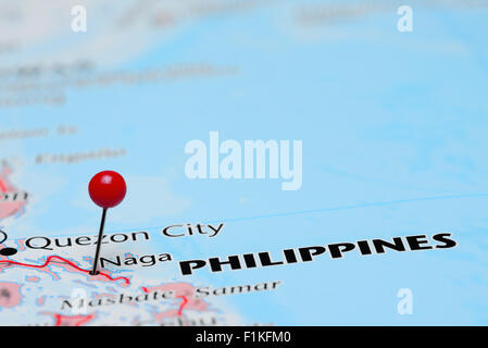 Naga pinned on a map of Philippines Stock Photo - Alamy