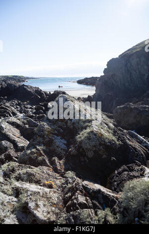 A view across the cove at Porth Ysgaden, Tudweiliog, Llyn Peninsula ...