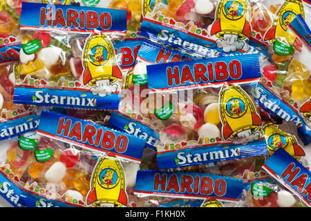 Packets of Haribo Starmix mini bags sweets on white background Stock ...