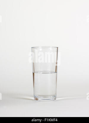 Optimism and Pessimism concept. Water glass with the words half full ...