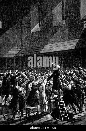 French Revolution. The Tennis Court Oath (June 20, 1789). Engraving ...