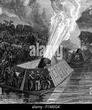 Bombardment by mortar boats on the Mississippi during the American ...