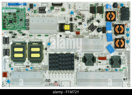 Power Supply modern printed-circuit board with electronic components ...