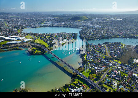 Panmure Bridge and Tamaki River, Auckland, North Island, New Zealand ...