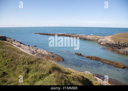 A view across the rocks at Porth Ysgaden, Tudweiliog, Llyn Peninsula ...