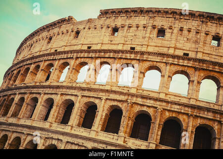 Exterior photo of the Colosseum, also known as the Flavian Amphitheatre ...