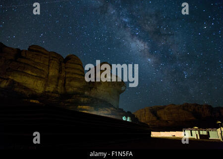 Milky way galaxy from Wadi Rum Desert, Jordan Stock Photo - Alamy