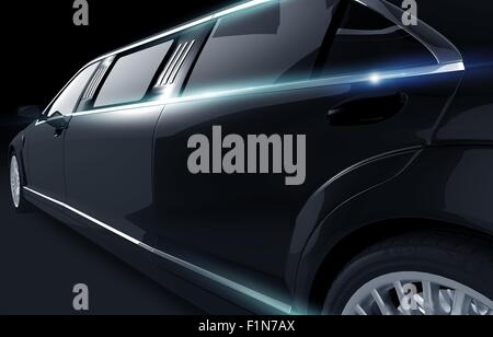 Black Limousine Side View Closeup Illustration on White Stock Photo - Alamy