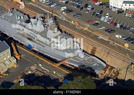 NZ Navy Frigate Te Mana in historic Calliope Dry Dock (built 1888 ...