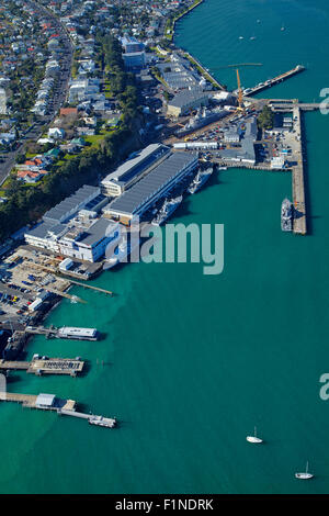 Devonport Naval Base, Auckland, North Island, New Zealand - aerial ...