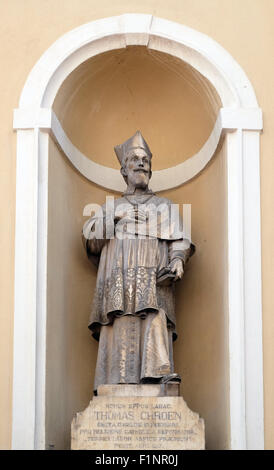 Tomaz Hren, bishop of Ljubljana on the facade of St Nicholas Cathedral ...