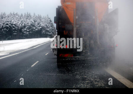 salt spreading on a road, traffic and mobility in winter salt spreading ...