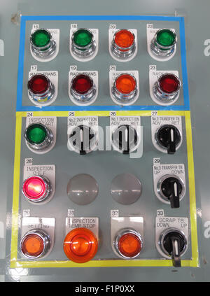 Push button control panels for electrical equipment Stock Photo - Alamy
