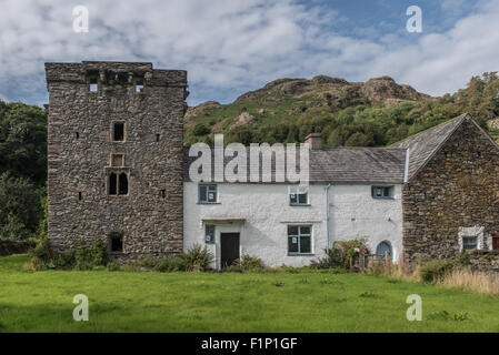 Pele tower, Kentmere Hall Farm. Kentmere, Lake District National Park ...