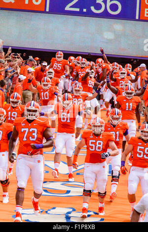 Clemson players prior to the start of the NCAA football game between ...