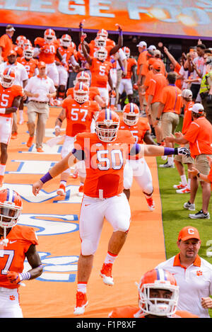 Clemson players prior to the start of the NCAA football game between ...