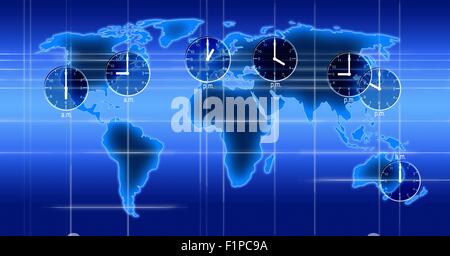 World map and time zones Stock Photo - Alamy