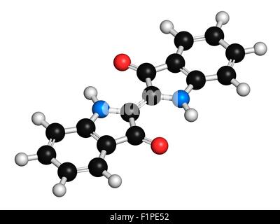 Indigotin indigo dye molecule. Used to colour cotton in the production ...