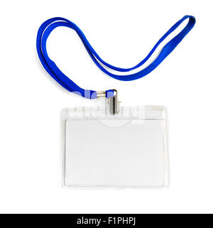 Name id card badge with cord (rope) isolated Stock Photo - Alamy