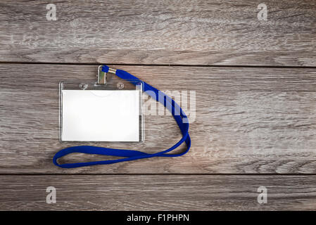 Name id card badge with cord (rope) isolated Stock Photo - Alamy