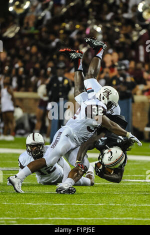 Linebacker Bryan Brower (32) of the Alabama A&M Bulldogs tackles ...