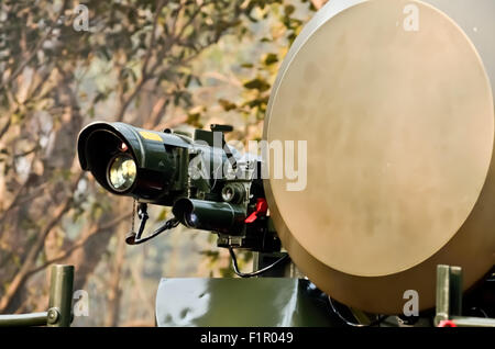 Military radar and surveillance system and equipment, painted in ...