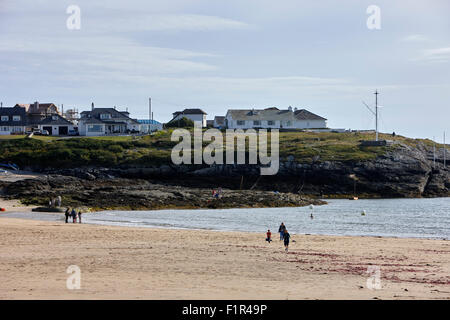 trearddur bay village beach north wales uk Stock Photo - Alamy