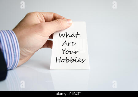What are your hobbies text concept isolated over white background Stock ...
