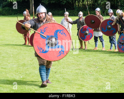 Viking and Anglo Saxon Battle reenactment scene Stock Photo - Alamy