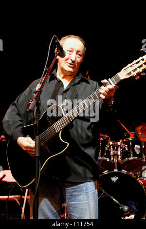 The famous Algerian singer, Idir, performs live on stage at the Clapham ...