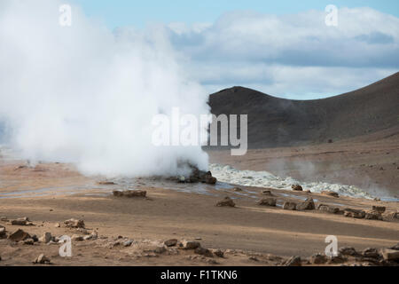 Iceland, Northeast Iceland, Namaskard. Namafjall (aka Hverir ...