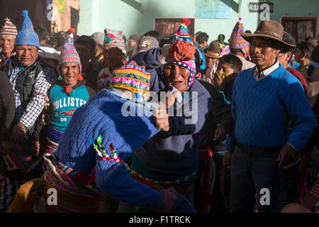 During the celebration of Tinku, fights start among the attendees ...