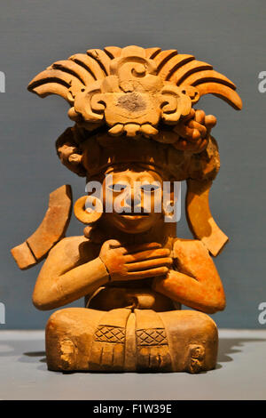 Zapotec statue in the museum, Monte Alban, Oaxaca, Mexico Stock Photo ...