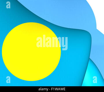 3D Illustration of a waving Palau state flag of Airai Stock Photo - Alamy