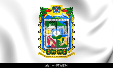 3D Flag of the Puebla State, Mexico. Close Up Stock Photo - Alamy