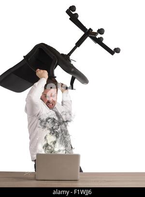 Businessman breaks breakdown pc Stock Photo - Alamy