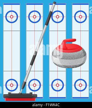 Curling Sport Game Vector Illustration Stock Vector Image & Art - Alamy