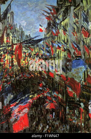 The Rue Montorgueil in Paris. Celebration of June 30, 1878', 1878. Oil ...