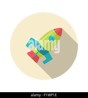 Rocket icon, flat style Stock Vector Image & Art - Alamy