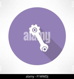 Orange with wrench, illustration, vector on white background Stock ...