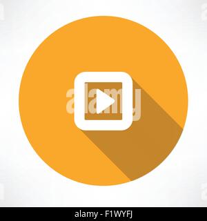 Play icon flat style in black color vector illustration on white ...