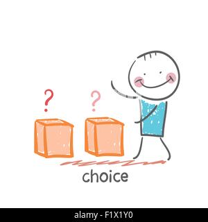 choice. Fun cartoon style illustration. The situation of life Stock ...