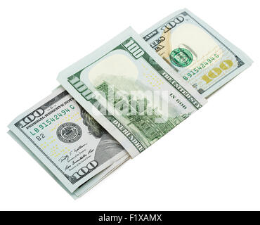 Stack of dollars isolated on the white Stock Photo - Alamy