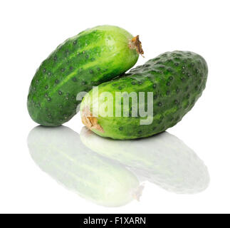 Two Cucumbers isolated on white background Stock Photo - Alamy